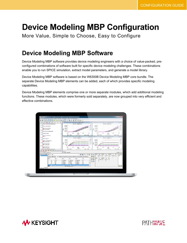Device Modeling MBP Configuration PDF Asset Page | Keysight